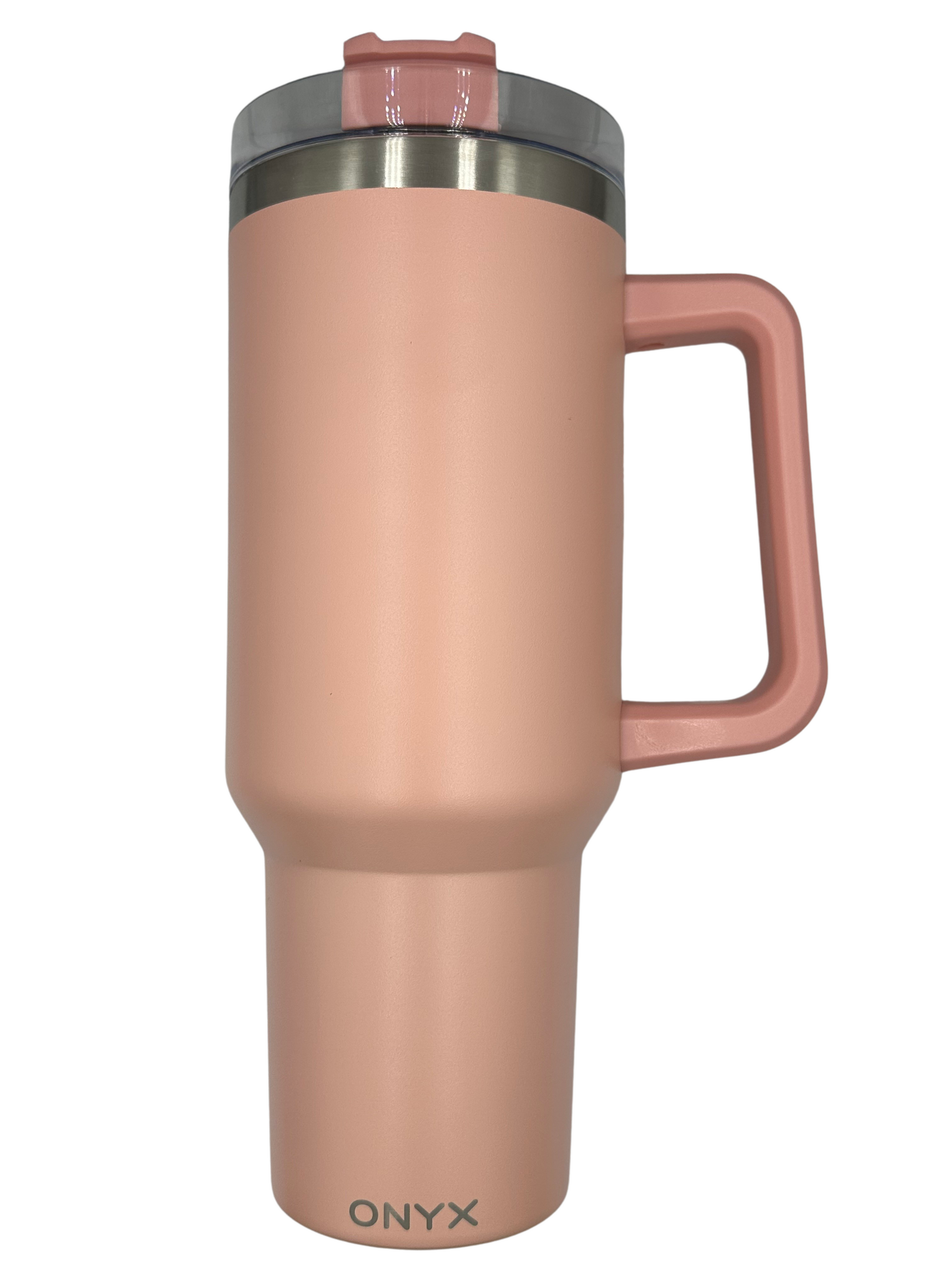 Termo Acero Inoxidable ONYX 40 Oz con Agarradera y Popote — Termos.com.mx